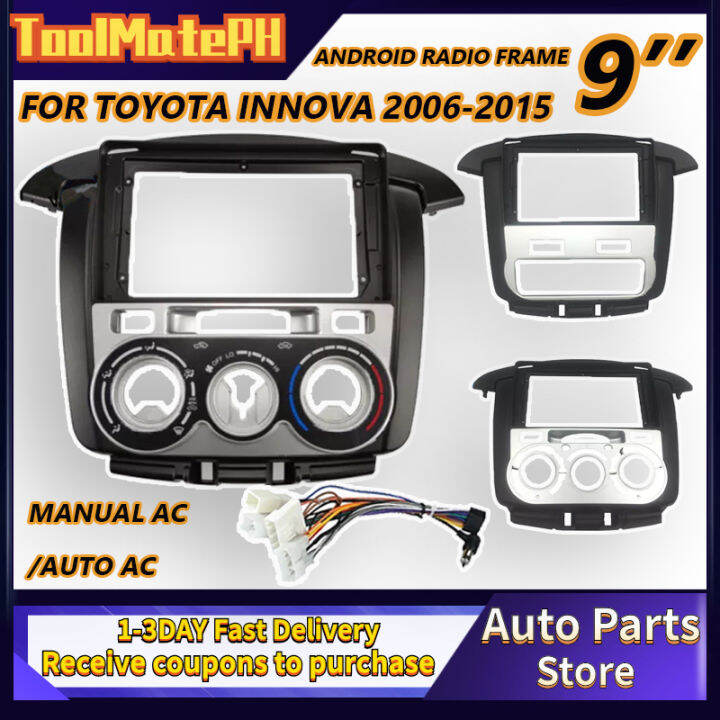 2 DIN Car Stereo Radio 9inch Panel Facia for TOYOTA Innova 2006-2015 ...