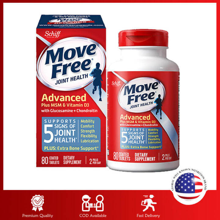 Schiff Move Free Glucosamine with Vitamin D3 MSM Advanced Joint Health 80 Tablets | Lazada PH