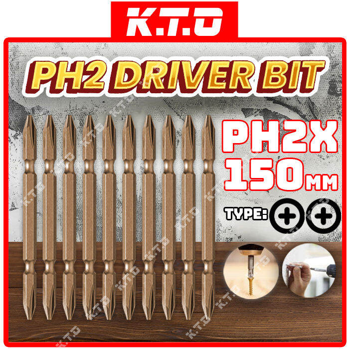 10pcs KTO Screwdriver Bits PH2 Plus Head Screw Bit Magnetic Wind Double ...