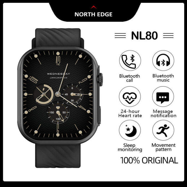 NORTH EDGE NL80 Music Watch บลูทู ธ โทรนาฬิกาข้อมือสำหรับผู้ชายและผู้หญิงนาฬิกาคู่ความดันโลหิต ...