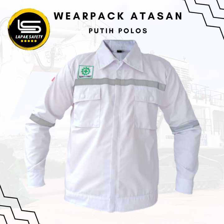 wearpack safety baju proyek kemeja kerja PUTIH POLOS lengan panjang ... wearpack safety baju proyek kemeja kerja PUTIH POLOS lengan panjang ...
