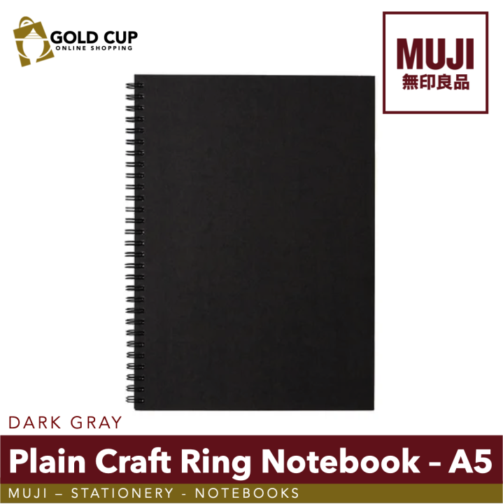 MUJI Plain Craft Ring Notebook - B5, Dark Gray | Lazada PH