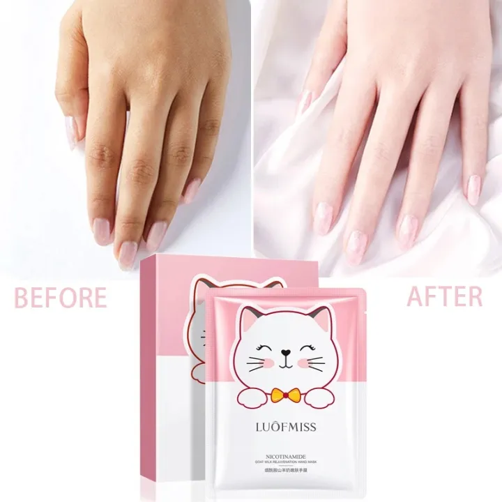 1 Pair Niacinamide Goat Milk Cat Hand Feet Rejuvenation Moisturizing ...