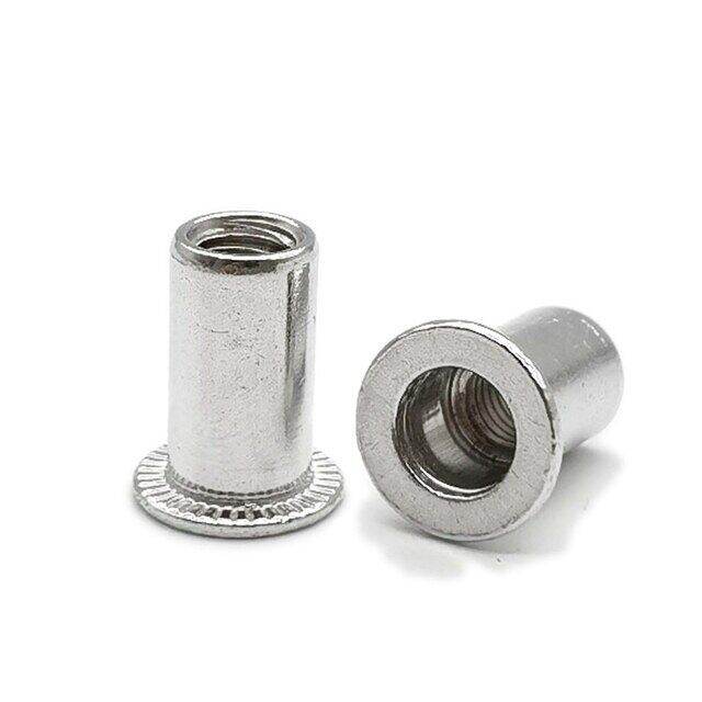 Aluminum Alloy Rivet Nut M3 M4 M5 M6 M8 M10 M12 Round Hex Rivnut Metric Flat Head Blind Thread ...