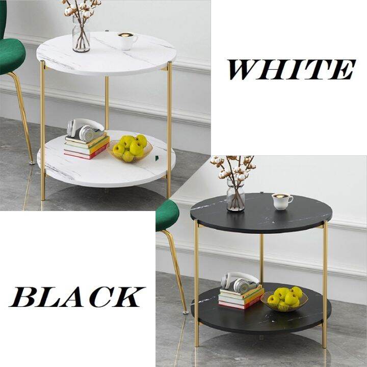 MIZONA Minimalist Premier Quality Small Round Table Nordic 2 Layer ...