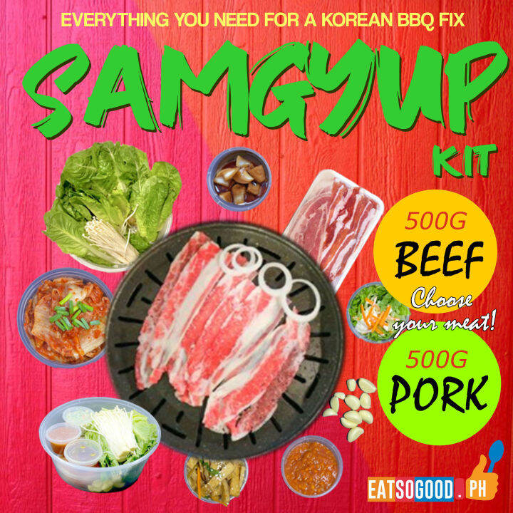 EatSoGoodPh KOREAN Samgyupsal SAMGYUP Meat at Home BBQ Delicious Complete Fresh Ingredients Easy ...