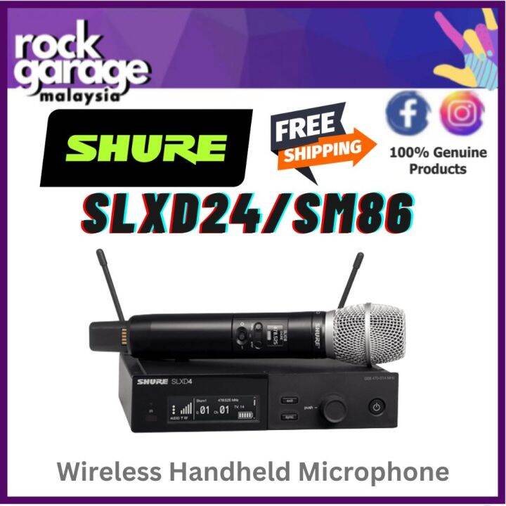 Shure SLXD24/SM86 Wireless System With SLXD2/86 Handheld Transmitters ( SLXD24-SM86 / SLXD24SM86 ...