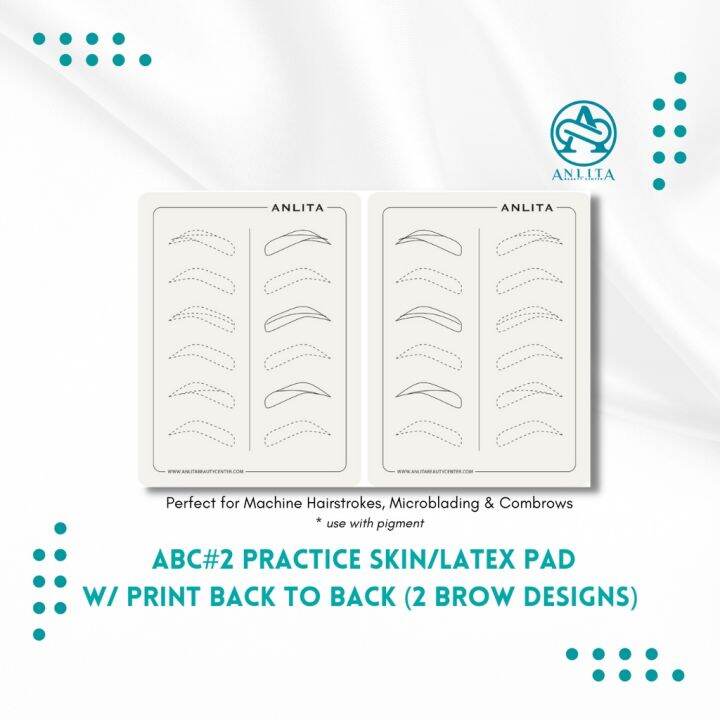 SKIN PAD : Practice Skin / Latex Pad with Print Back to Back (2 brow ...