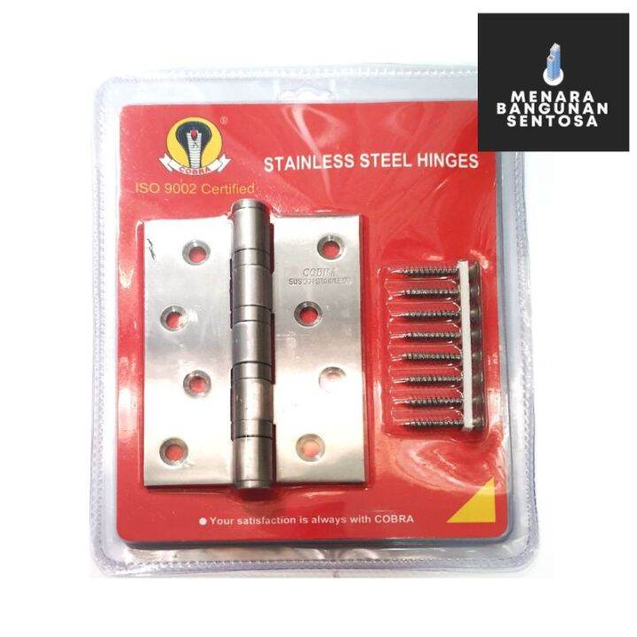 Engsel Stainless Steel Cobra 4 Inch Tebal - Engsel Pintu Jendela ...