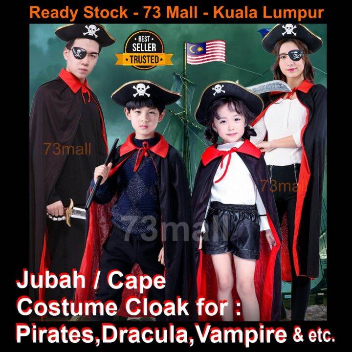 [73 Mall🇲🇾] Costume Topi Pirate Cape Hook Halloween Party Witch Robe ...