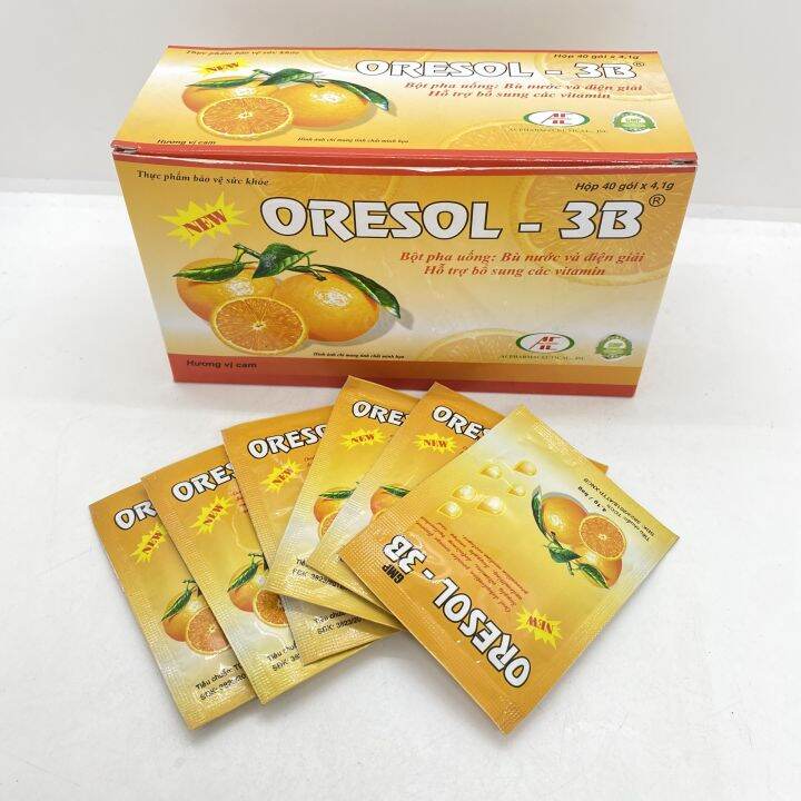 Bù nước điện giải ORESOL 3B vị cam (hộp 40 gói) | Lazada.vn