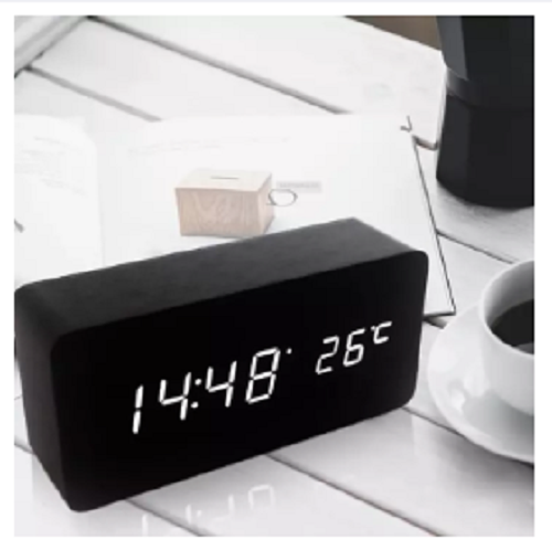 JAM MEJA DIGITAL KAYU MEWAH ELEGAN ESTETIK/Digital Wood Smart Alarm ...