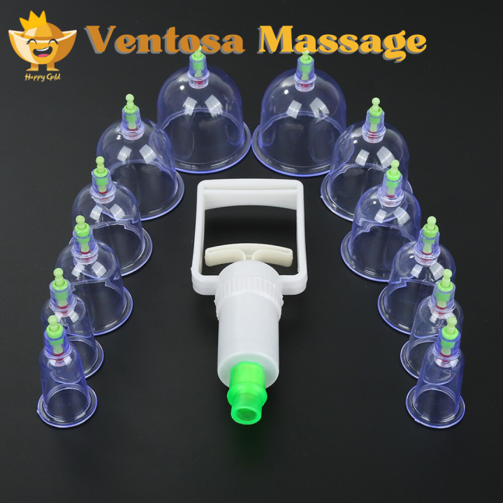 𝓗𝓖 12pcs Traditional Ventosa Pull Out A Vacuum Apparatus Body Massage ...