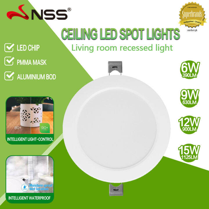 NSS 6W/9W/12W/15W LED Spotlights Ceiling Lights Living Room Embedded Lights | Lazada PH