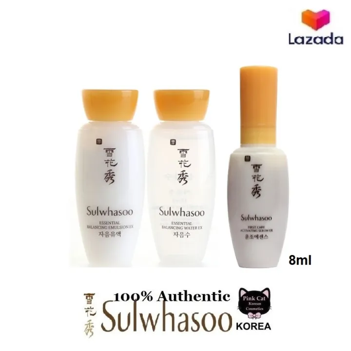 Korean Cosmetics SULWHASOO Essential Balancing Emulsion Ex 15ml + Water Ex 15ml + First Care ...