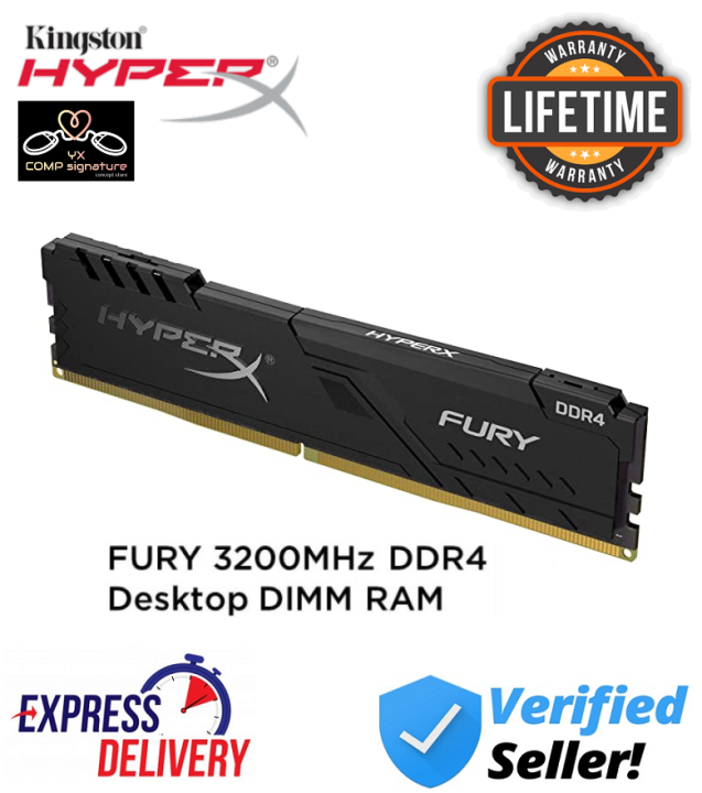 HyperX Fury 4GB 3200MHz DDR4 CL16 DIMM Black XMP Desktop Memory Single ...