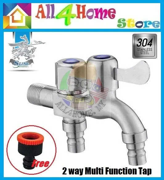 SLINE SUS304 Stainless Steel AB Two Function Tap 2 way Bib Tap for ...
