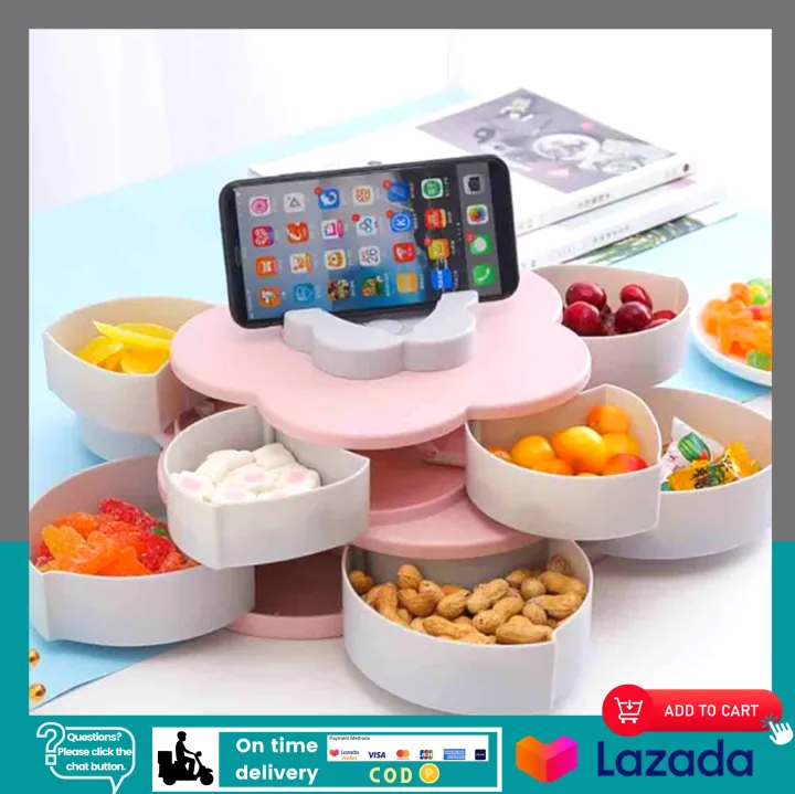 [Kitchen Hobie PH] Rotating Snack Rack Flower Design Food Server ...