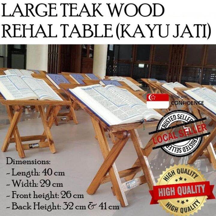 Adjustable Rehal Meja Besar Kayu Jati / Teak Wood Large Rehal Table For ...