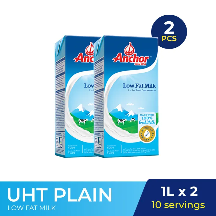 Anchor Low Fat Milk UHT Plain 1L x2 | Lazada PH