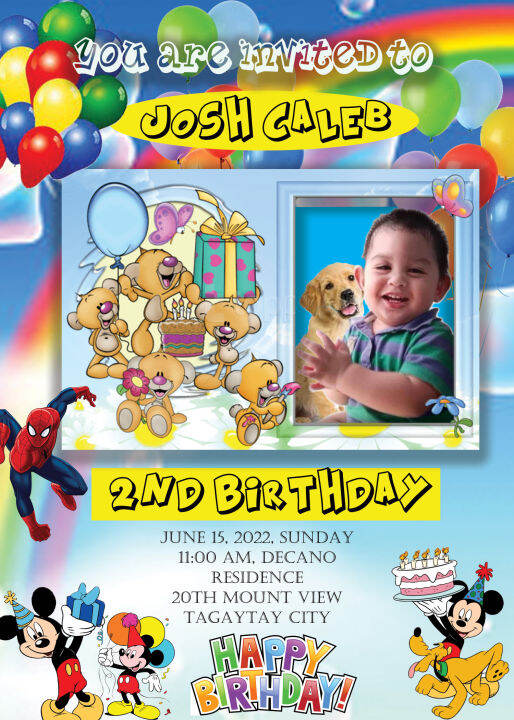 Invitation Card Size 3R (3.5"X5") 10 Pcs. For Birthday, Christening and ...
