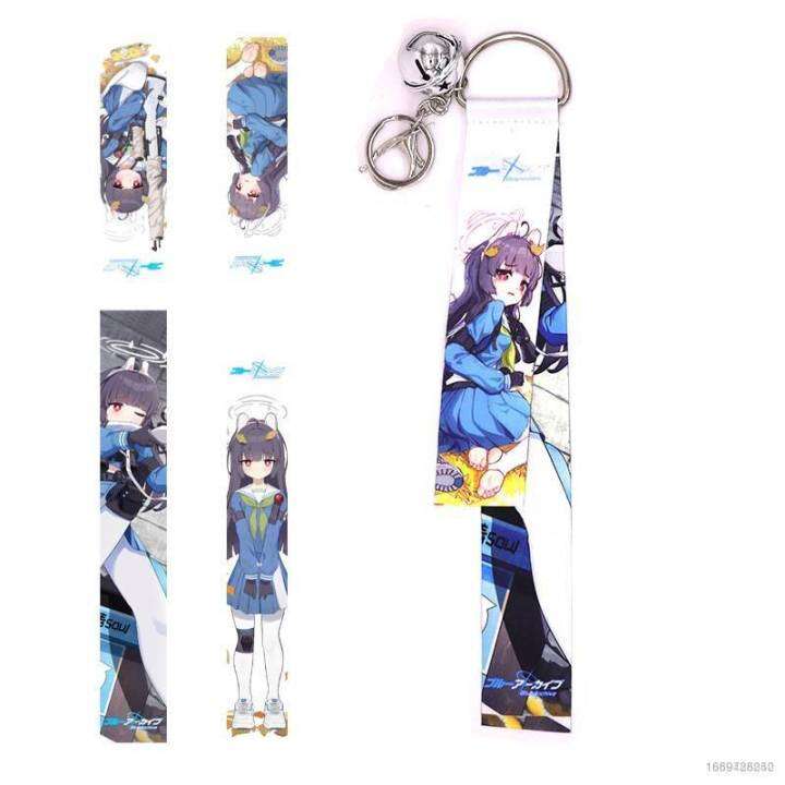 NS3 Blue Archive Keychain Anime Keyring Cute Bag Pendant Bell Ribbon ...