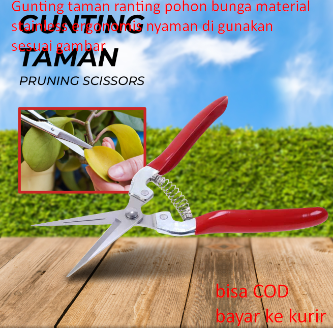 Gunting taman ranting pohon bunga material stainless ergonomis nyaman ...