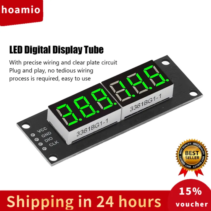 LED Digital Display Tube 0.36in 6 Bit 7 Segment TM1637 Clock Display ...