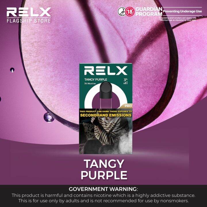 RELX Pod Pro -1 Pod Pack- Tangy Purple 30mg G-STD (Vape Juice) | Lazada PH