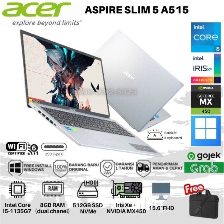 Acer Aspire 5 Slim A515-56G-559R CORE i5-1135G7 8GB 512GB SSD NVMe ...