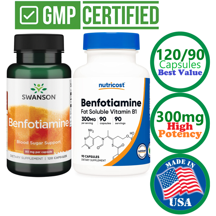 Real Benfotiamine 120/90 Caps 300mg Active Methylated B1 Vitamin ...