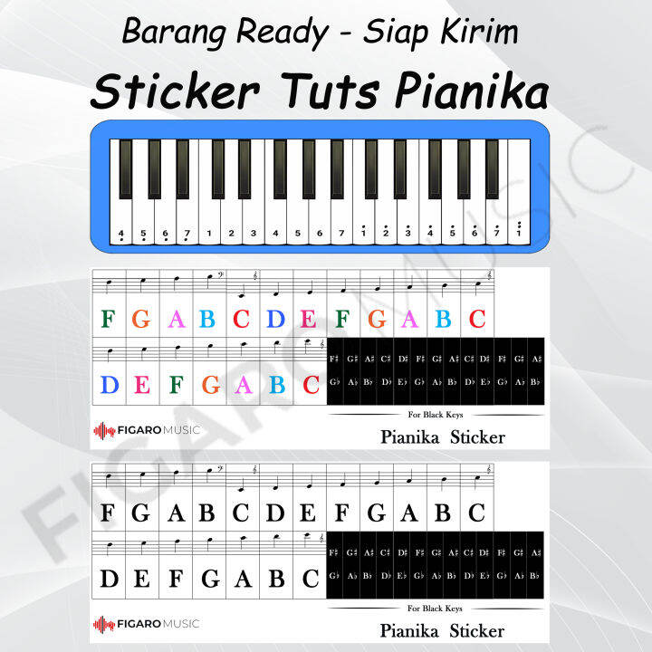 Stiker Pianika - Sticker Tuts Pianika Melodica Notasi Huruf | Lazada ...