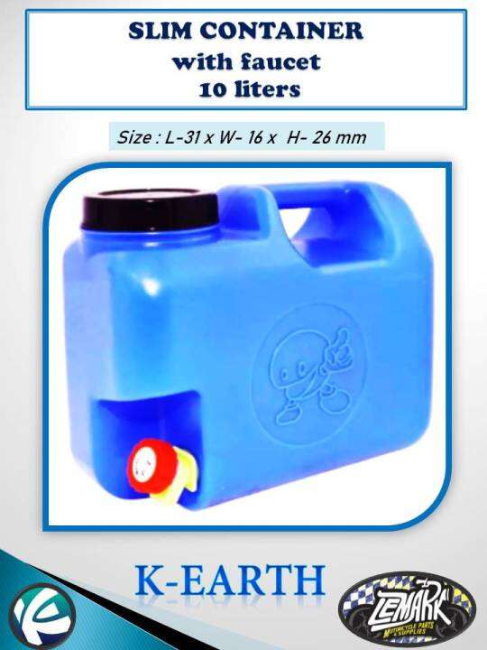 Slim Container 10 Liters and 5 gallons capacity in Blue Color Durable ...