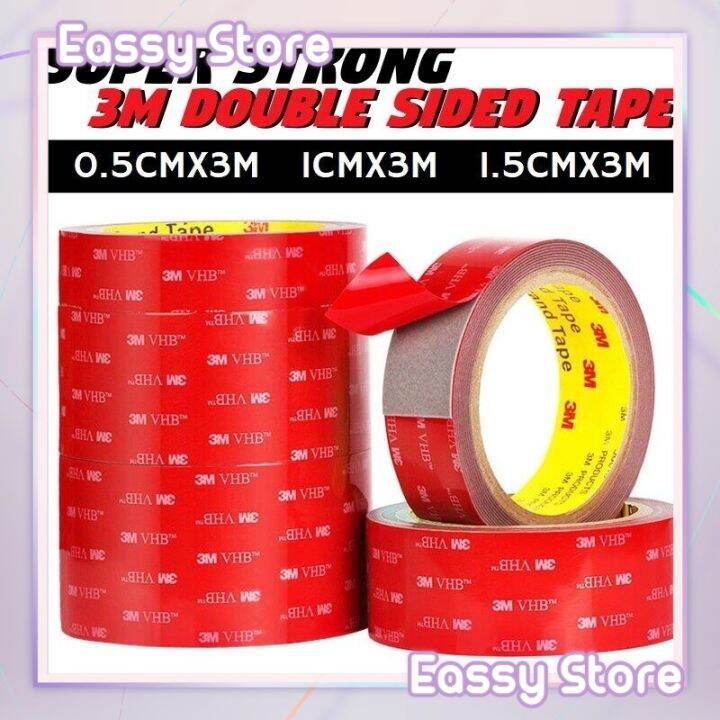 (1 roll) 3M Super Strong Permanent Double Sided Tape Mounting Vehicle ...