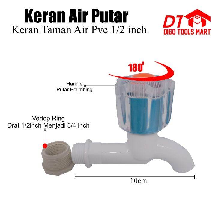 Keran Air Putar PVC Kran Taman Air 1/2 Inci | Lazada Indonesia