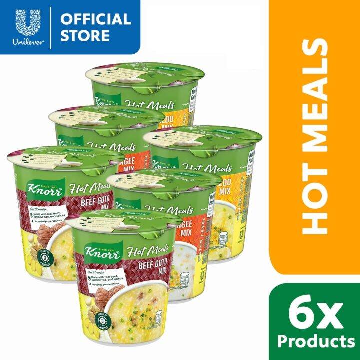 Knorr Instant Hot Meals Sampler Pack: Arroz Caldo 35g 2x Pork Congee ...