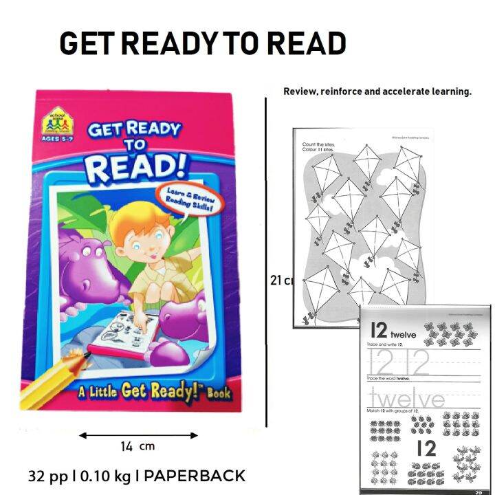 GET READY SERIES GET READY TO READ KIDS BOOK EDUCATIONAL ACTIVITY BOOK ...