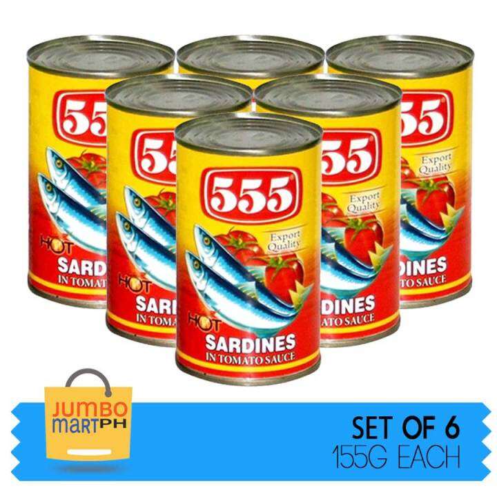 555 SARDINES IN TOMATO SAUCE HOT 155G / SET OF 6 | Lazada PH