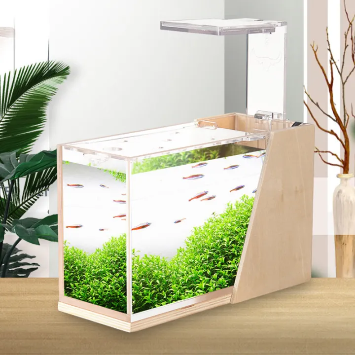 Fish Tank Aquarium Tank Kit Mini Side Filter Landscaping Aquarium ...