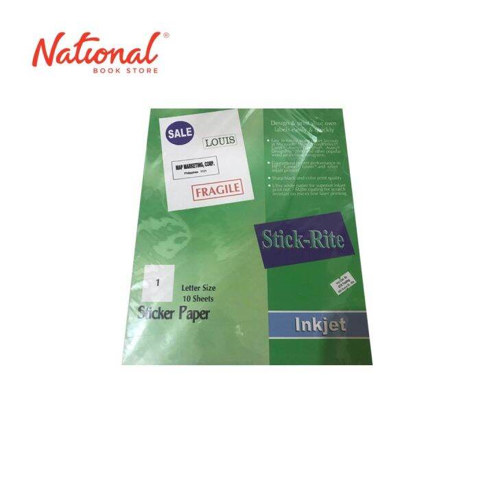 Stick Rite Sticker Paper Short 270Gsm 10S | Lazada PH