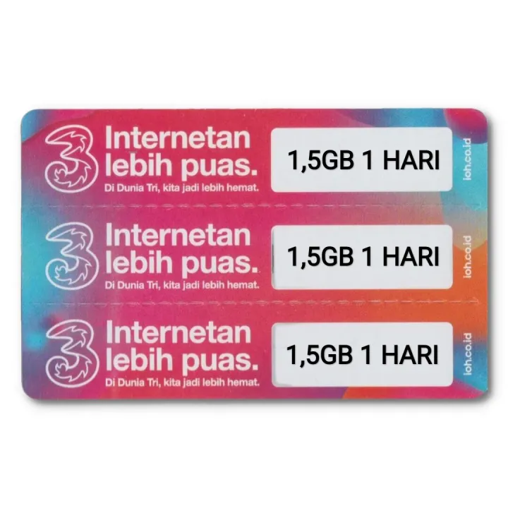 VOUCHER TRI 1,5 GB 1 HARI | Lazada Indonesia