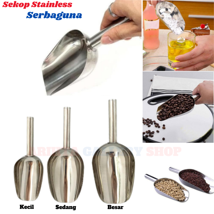 Sekop es batu stainless Sendok Skop Tepung Beras dan Biji-bijian Atau ...