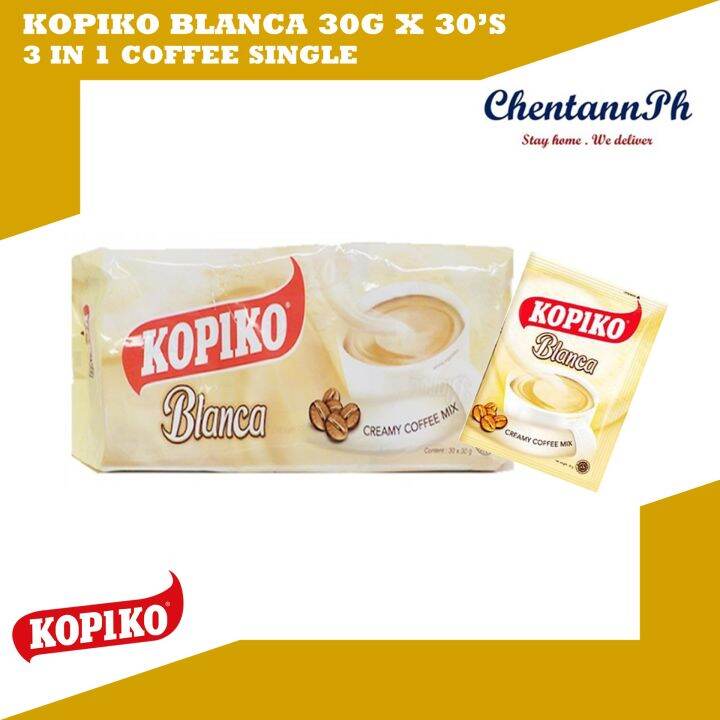 KOPIKO BLANCA SINGLE 3-IN-1 Creamy Coffee Mix 30G x 30 pieces | Lazada PH