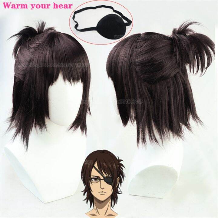 Final Season 4 Anime Attack on Titan Hange Zoe Cosplay Wig Dark Brown ...