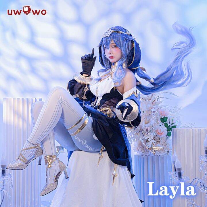 Uwowo Game Genshin Impact Layla Sumeru Cryo Female Cosplay Costume
