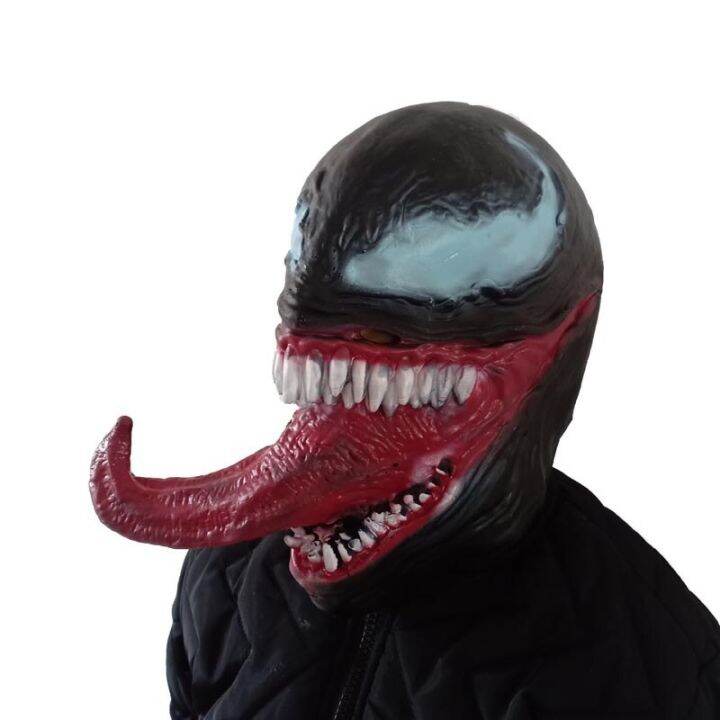 Horror Halloween Mask Venom Cosplay Masks With Long Tongue Full Head ...