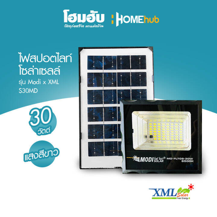 ไฟสปอตไลท์โซล่าเซลล์ 30 W. รุ่น Modi x XML (เเสง : ขาว) | Lazada.co.th
