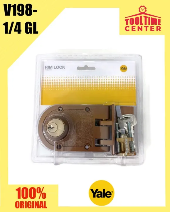 Yale Double Cylinder Rim Lock V198-1/4 GL (Gold Lacquer) | Lazada PH