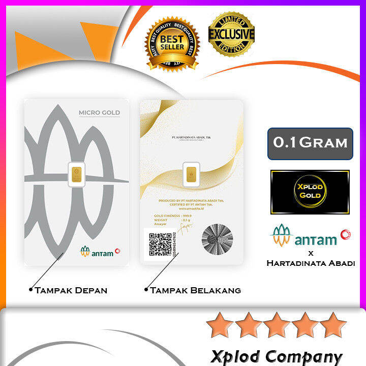 EMAS MINI GOLD ANTAM 0.1 GRAM MICRO GOLD ANTAM X HARTADINATA 24KARAT ...