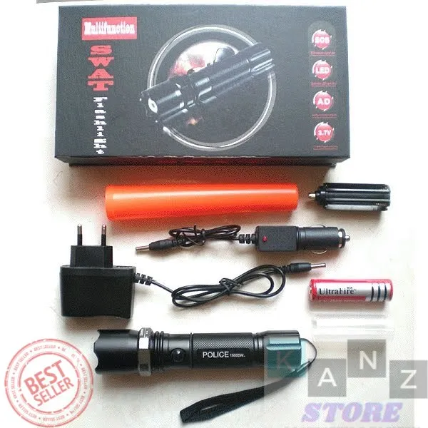 Senter police SWAT LED super terang + lalin lalu lintas Lengkap murah ...